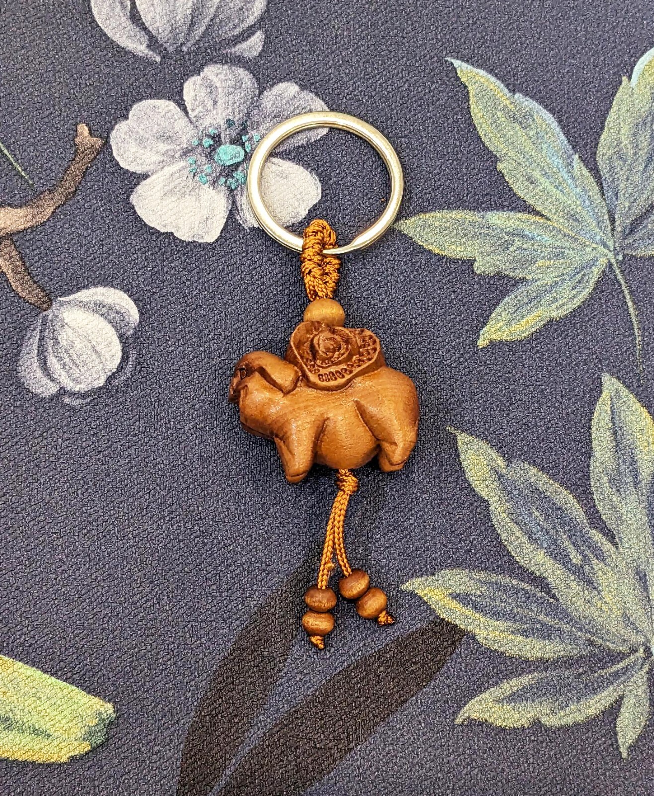 Chinese Zodiac Lunar New Year Hand Carved Mahogany Wood Keyring ...