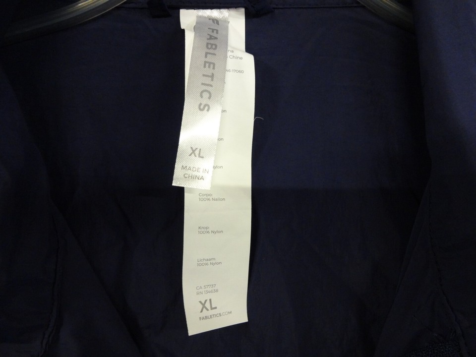 Fabletics Oversized Windbreaker Mens Light Weight Jacket Deep Navy Blue ...