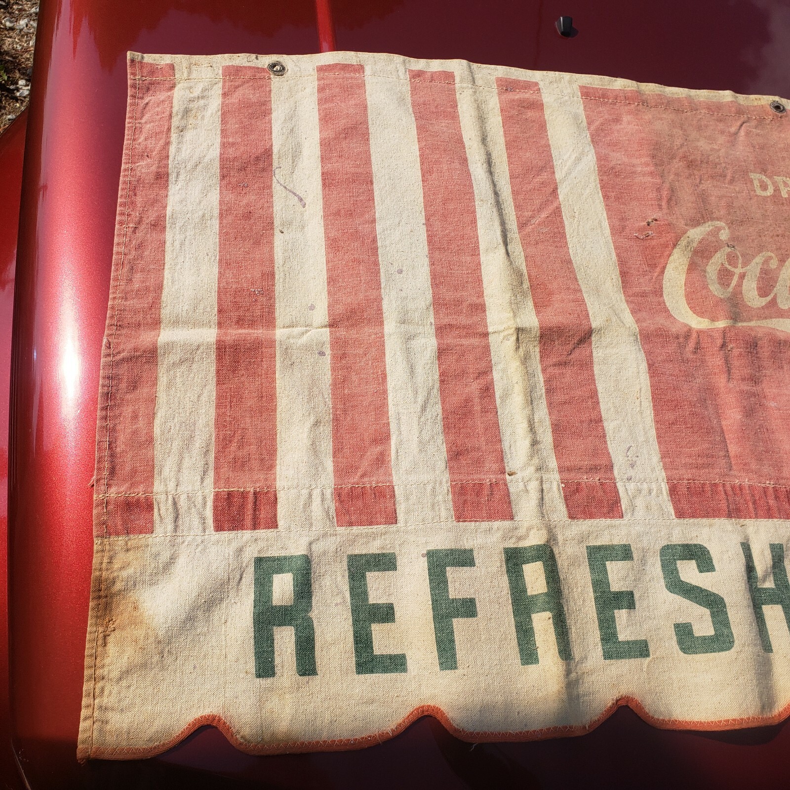 Rare 1940s Coca Cola Refreshment Center Canvas Awning | eBay