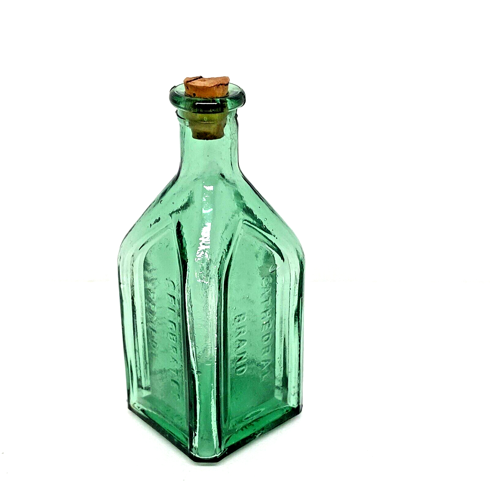Vintage Green Cathedral Electric Tonic Chief Wahoo Mini Glass Bottle ...