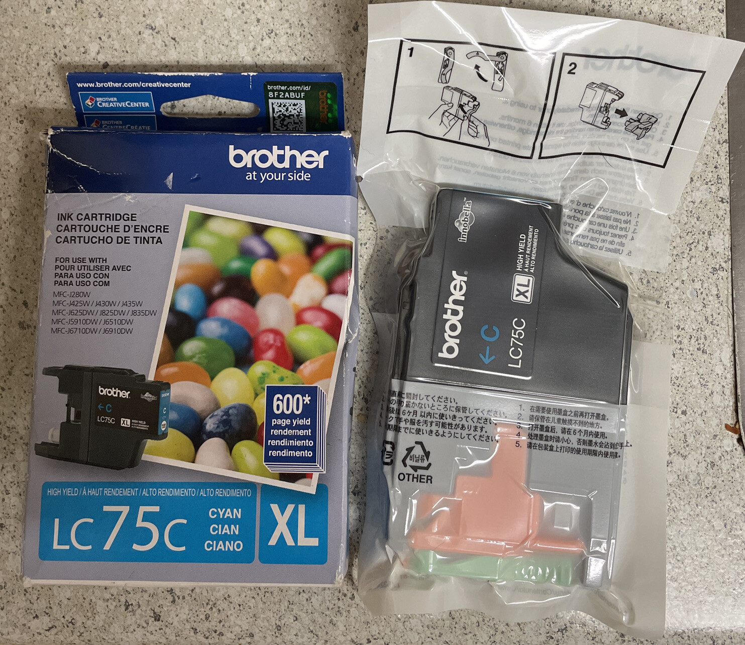 Brother Ink Cartridge LC75C XL CYAN Genuine Original Box NEW SEALED EXP ...