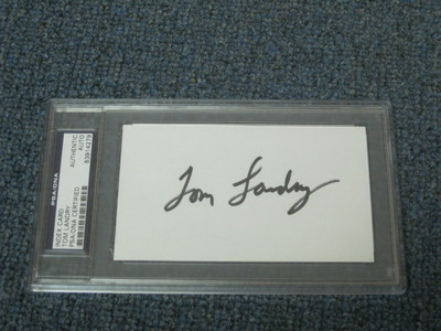 Tom Landry Autographed 3x5 Index Card PSA Certified Encapsulated | eBay