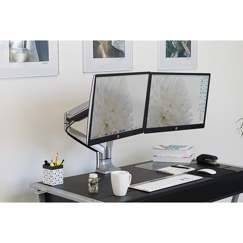 Mount-It! Mount-lt! Dual Monitor Mount Up To 32" Monitors Silver MI ...