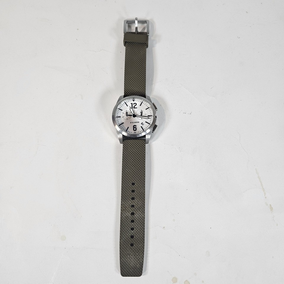 FILSON Rugged Chronograph Watch Rubber Strap - *Missing Crown* | eBay