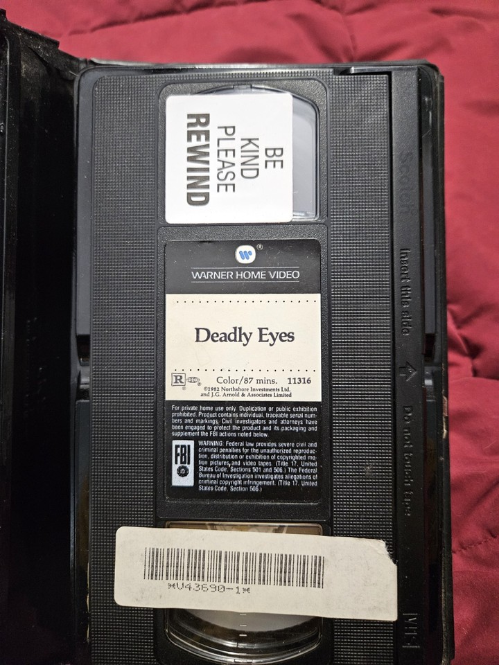 Deadly Eyes VHS 1983 Warner Home Video Clamshell RARE Horror RATS | eBay