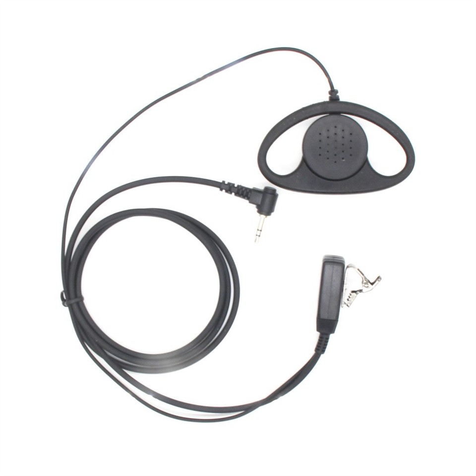 D Shape Walkie Talkie Headset Earphone 1pin 2.5mm PTT Mic Earpiece for ...