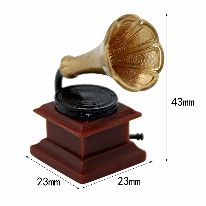 Dollhouse Miniature Accessories Mini Retro Phonograph Simulation niture ...