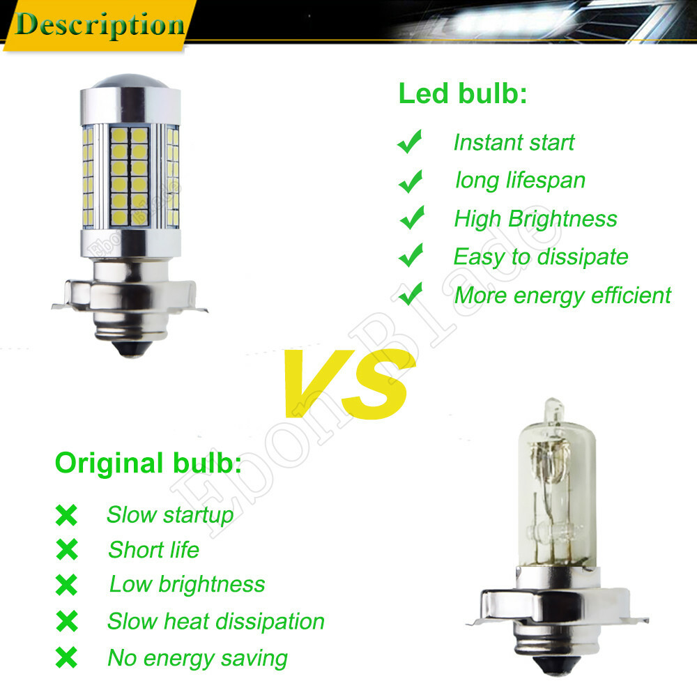 1X DC 6V LED P26S Moped Scooter Motorbike Motorcycle Car Light Bulb ...