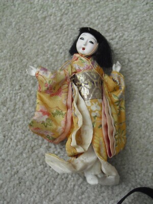 Vintage Composition Asian Woman Doll with Fancy Outfit 5 1/2" Tall | eBay