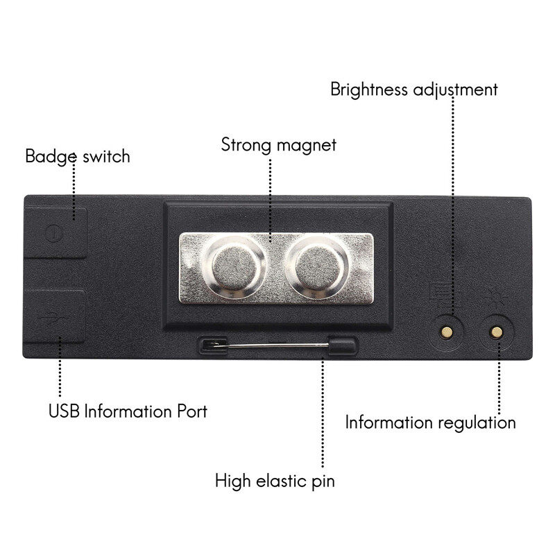 Programmable LED Digital Scrolling Message Name Tag Id Badge(11x44 ...