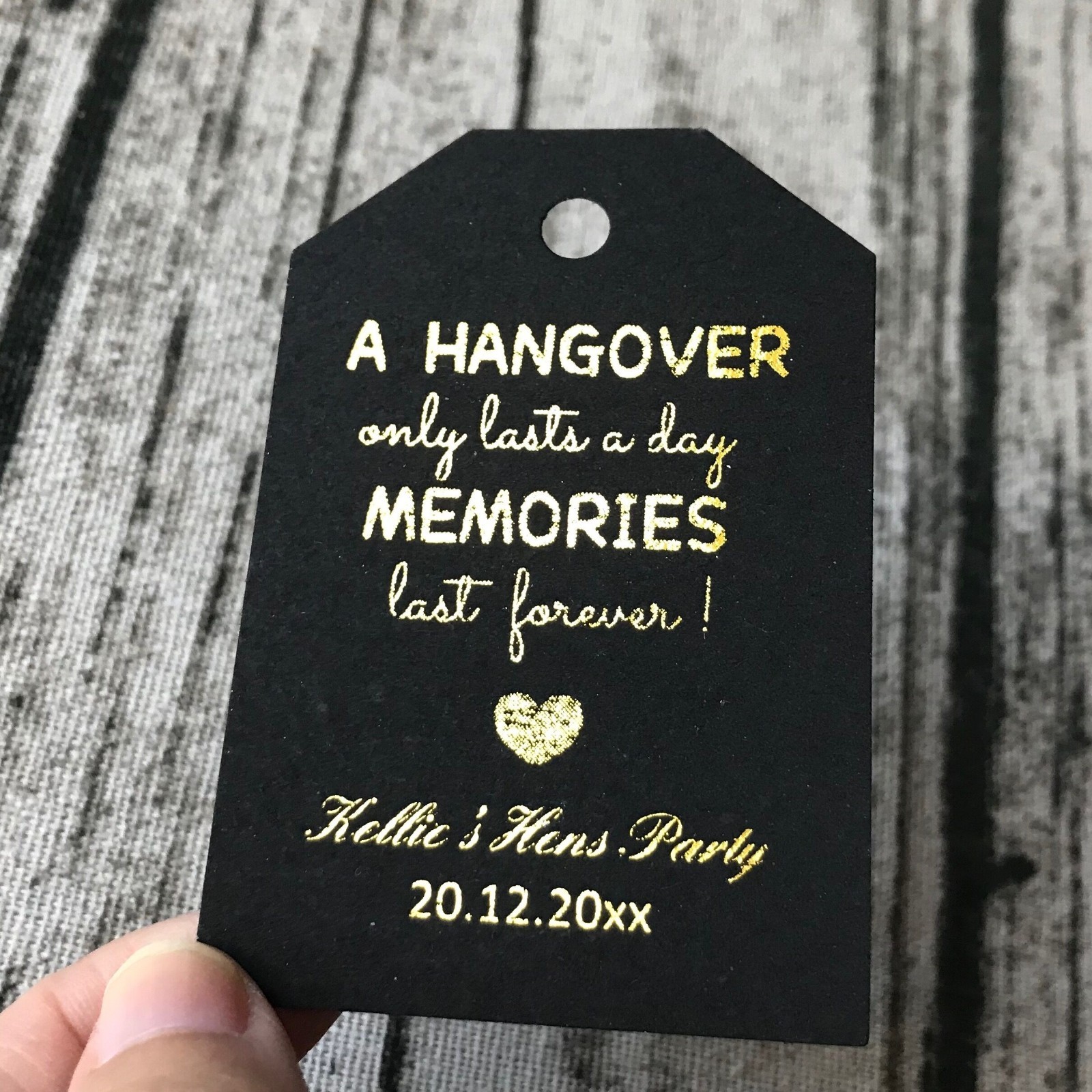 30 Gold Foil Personalized Hen Party Gift Tags Hangover Kit Tags Hens ...