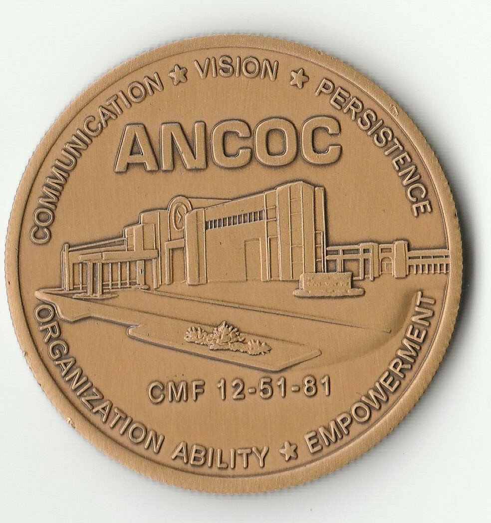 LIBBY NCOA FT. Leonard Wood Missouri ANCOC CMF 12 51 81 Coin 1.5" DIA ...