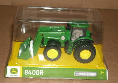 1/68 Scale John Deere 8400R Farm Tractor Bucket Loader Model 3.5" Ertl ...