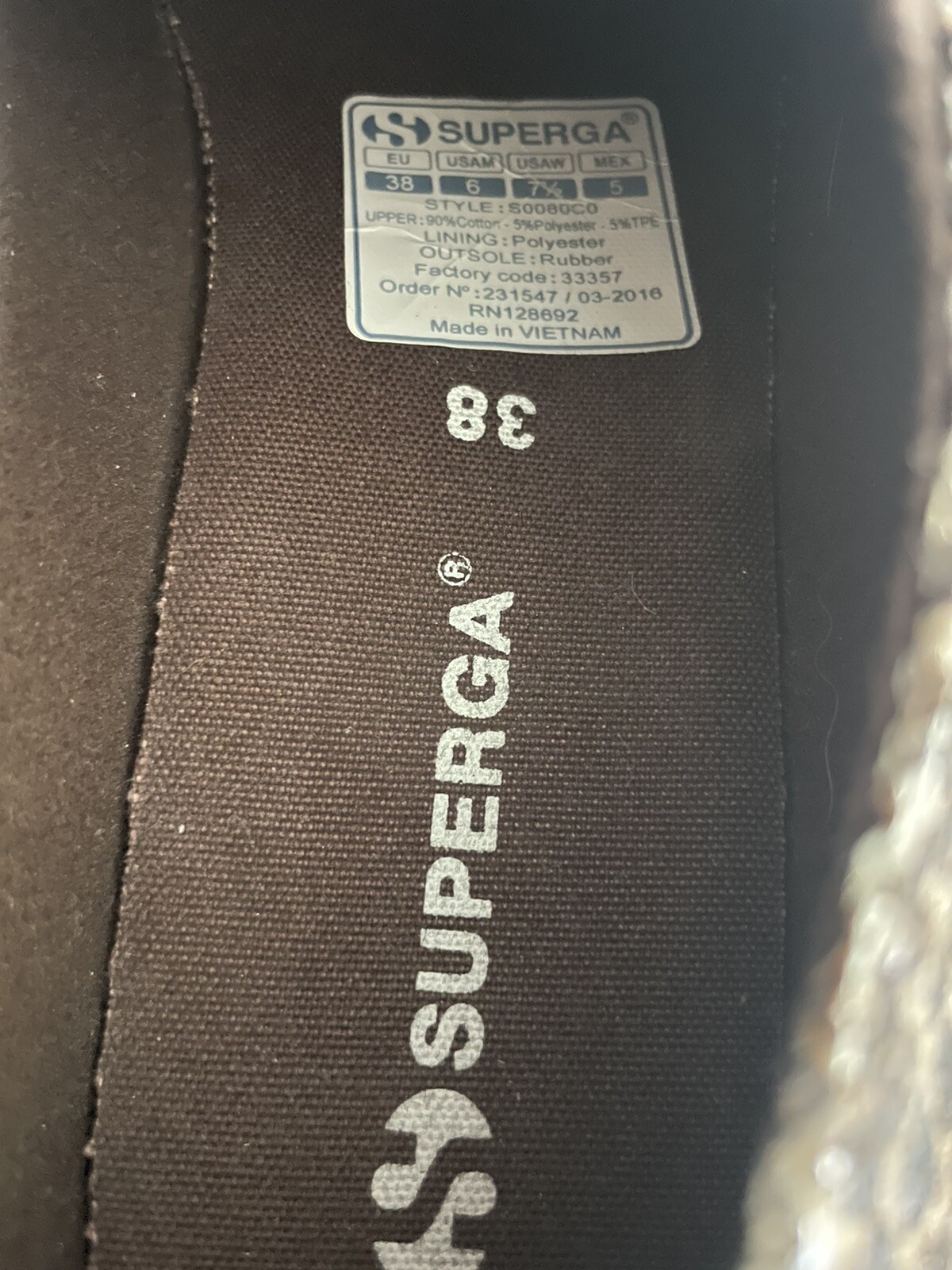 Superga 2750 Synth Snake Shoes Gold Women’s Size EU 3… - Gem