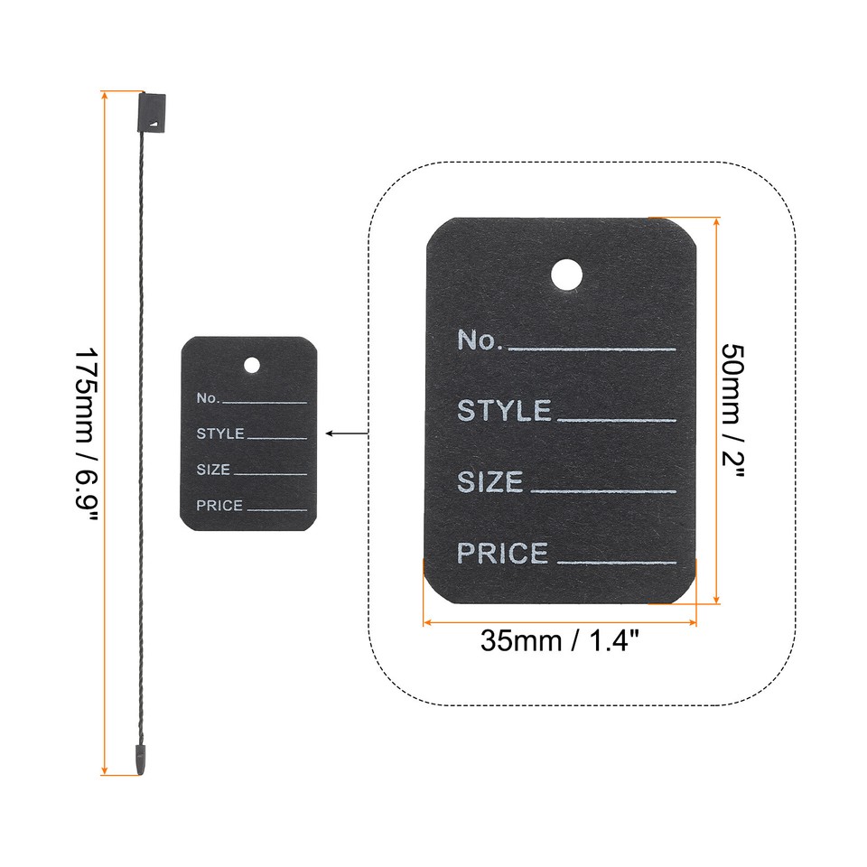 Price Tags, 2 x 1.4 Inches Black Tagging for Clothing Homemade Pricing ...