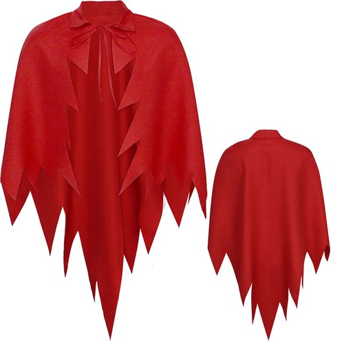 Womens Mens Top Halloween Cloak Theme Party Cape Jagged Edge Costumes ...