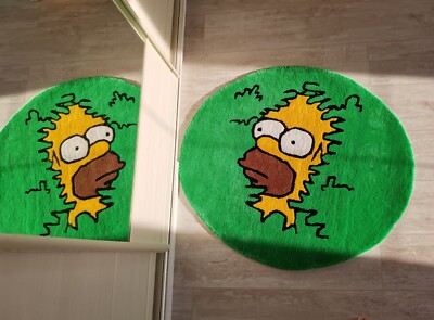 Homer Simpson in Bush Handmade Custom Tufted Rug THe Simpsons floor ...