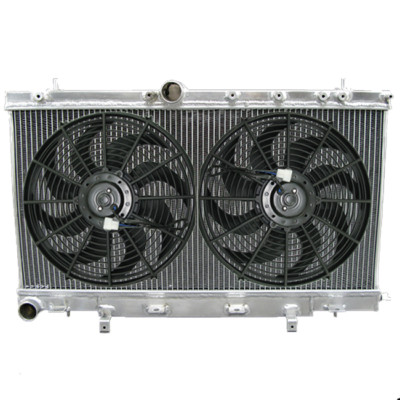 ALUMINUM RADIATOR + 12" BLACK FANS For Subaru FORSUBARU WRX 2002 2.0L ...