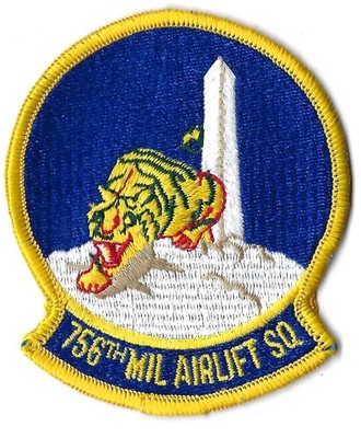 PATCH USAF 756TH MILITARY AIRLIFT SQ MAS ANDREWS AFB JT-39 | eBay
