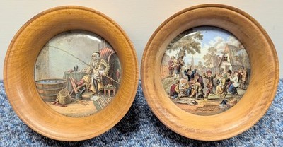 Pair Of Antique Pratt Pot Lids. Framed. Good Condition. | eBay UK