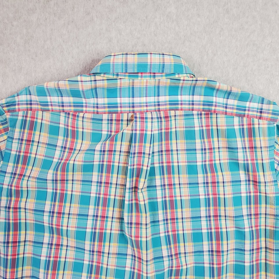 Ralph Lauren Shirt Mens XL Blue Multicolor Plaid Button Down Long ...
