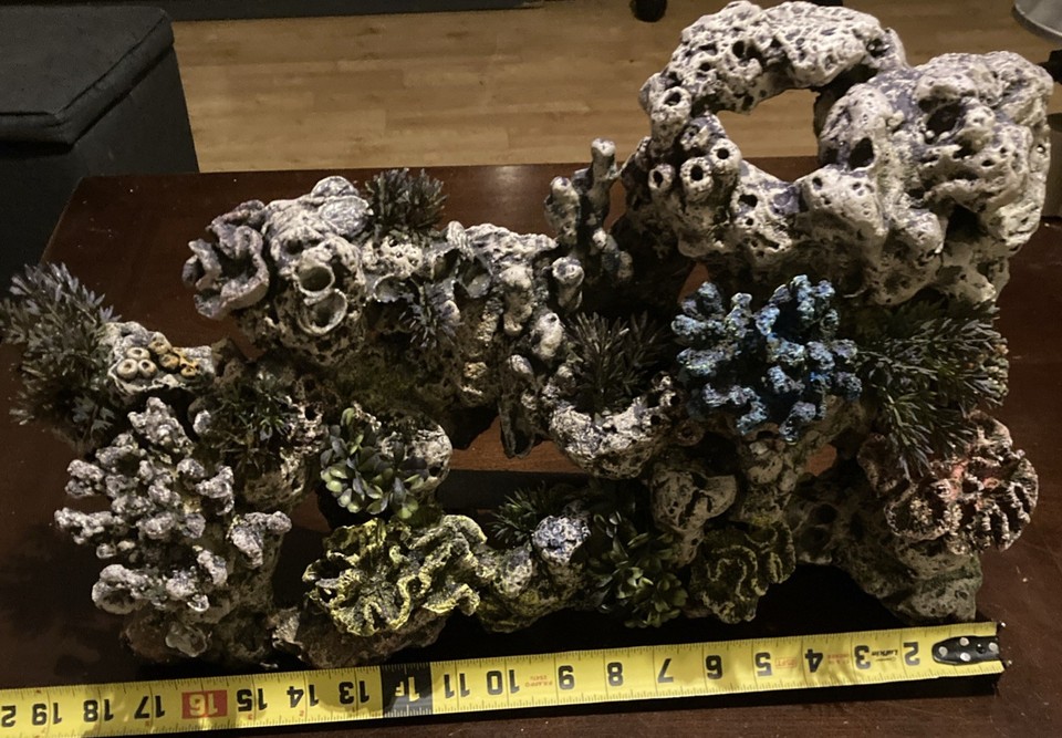 Aquarium Artificial Coral Reef / Cave Decoration w/ Air Stone•great ...