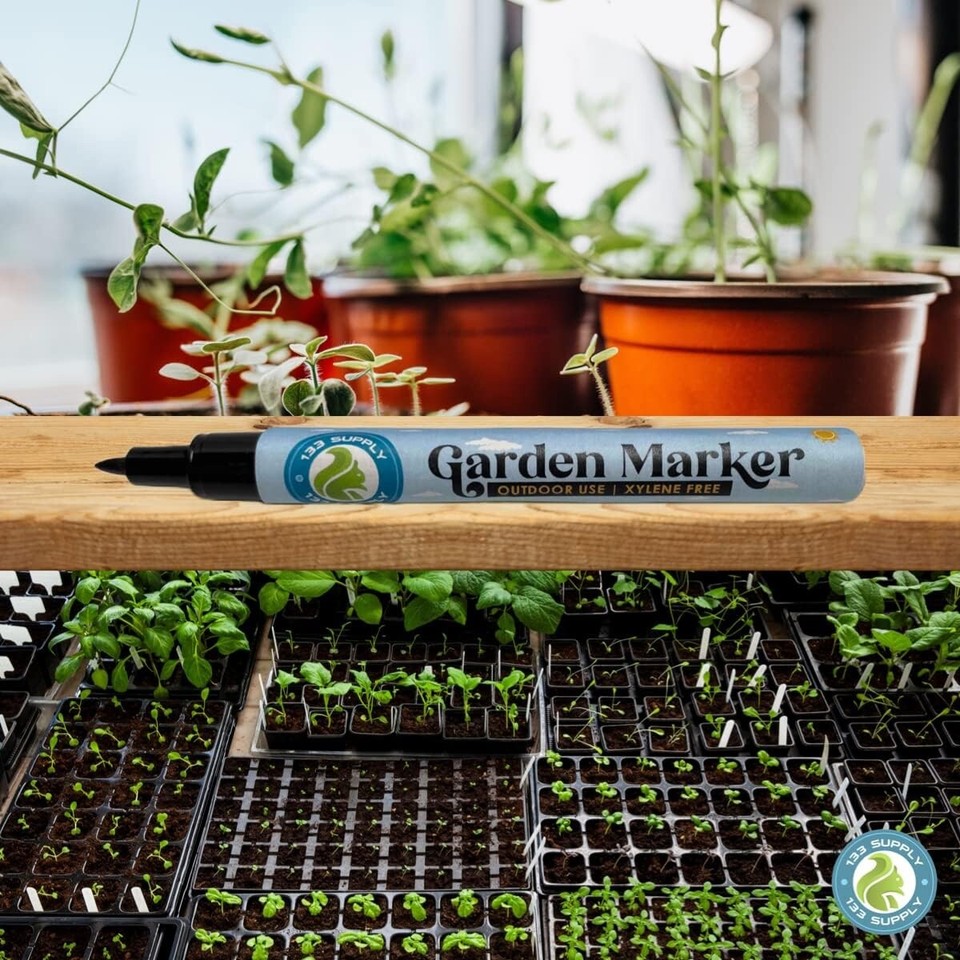 2 PK Garden Marker Pen Black UV Fade Resistant Permanent Marker for ...