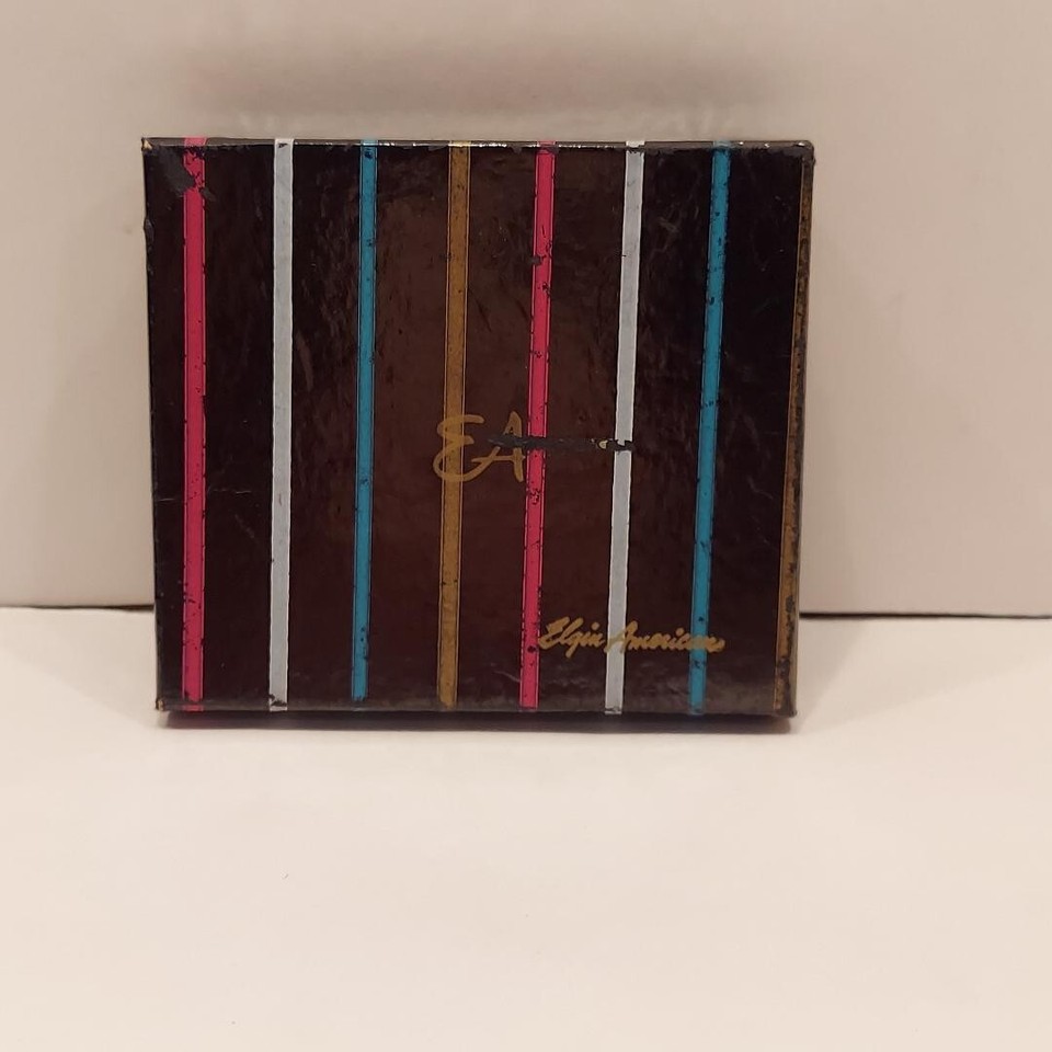 VTG Elgin American Compact Gold Tone Etched Floral Design Make-up ...