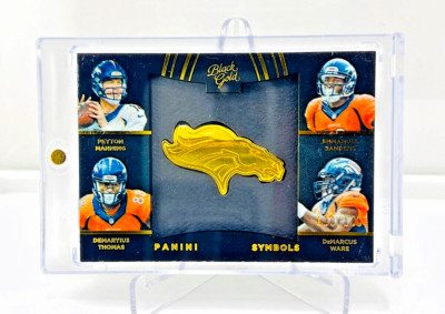 2015 PANINI BLACK GOLD SYMBOLS BRONCOS ELI MANNING & EMMANUAL SANDERS ...