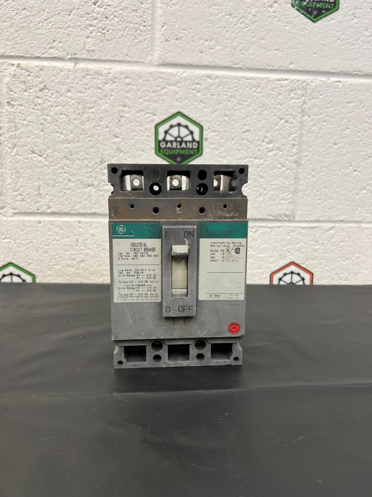 General Electric TED134100 Industrial Circuit Breaker 100 AMP 480 VAC 3 ...