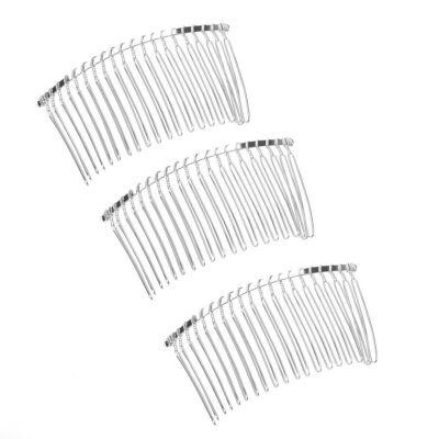 10 Pcs 20 Teeth Comb Silver Fancy DIY Metal Wire Hair Comb Clips Bridal ...