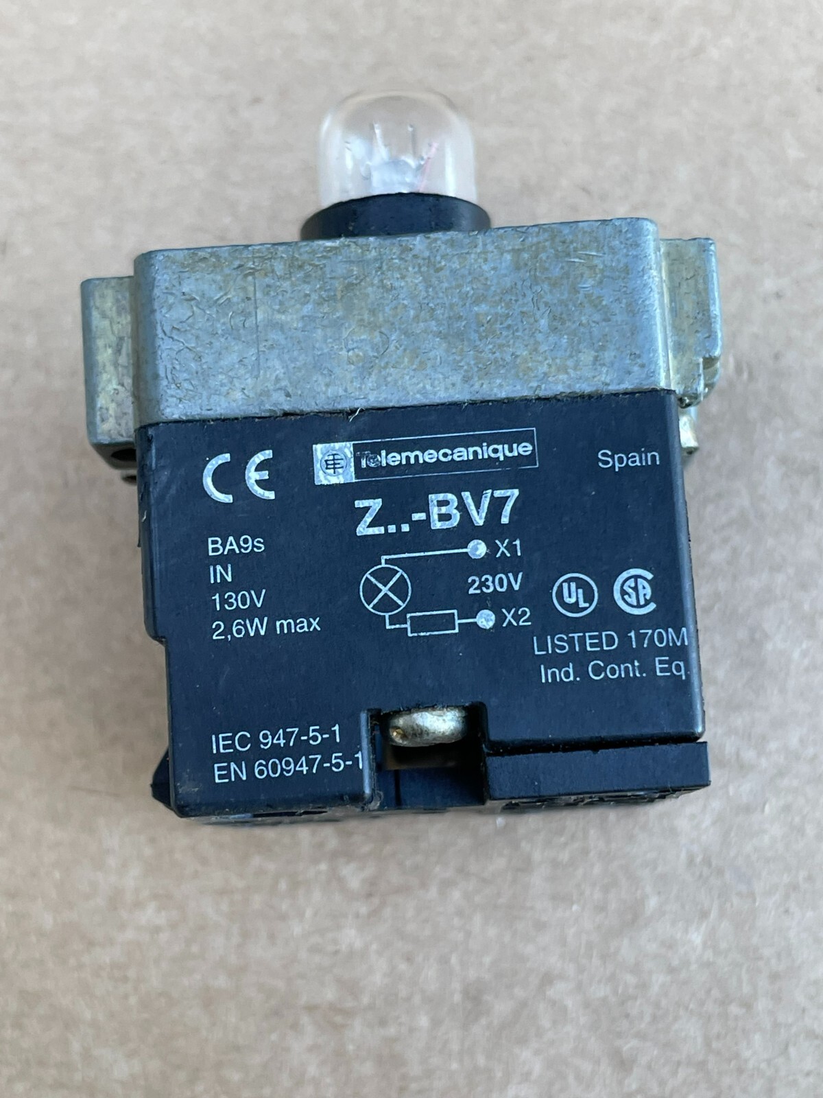 Telemecanique Z..-BW07- Green Pilot Light Module w/ Latch (2 PK) for ...