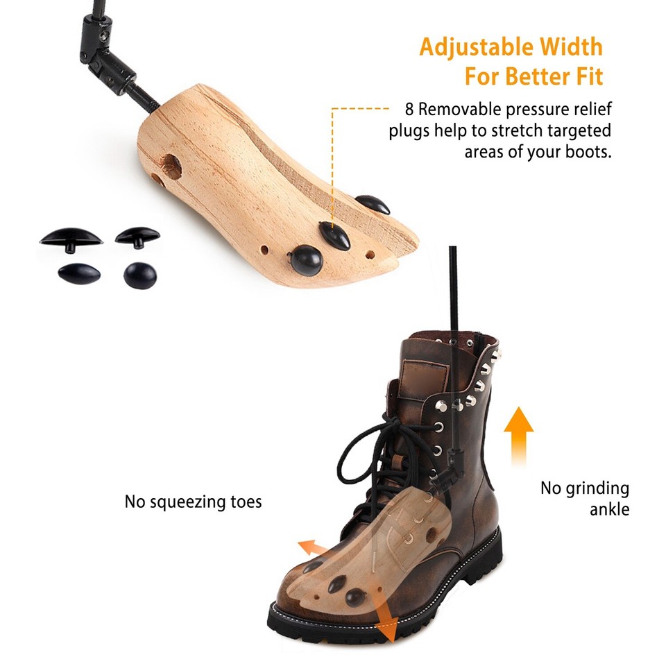 One Pair Wooden Shoe Stretcher Boots Adjustable Width Expander for Men ...