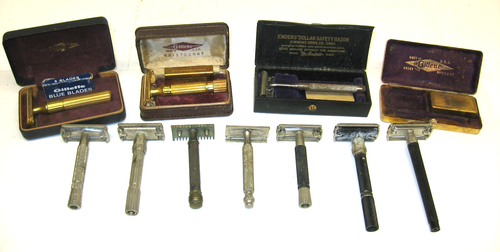 Lot of 10 Antique & Vintage Safety Razors - 9 Gillette , 1 Enders' f ...