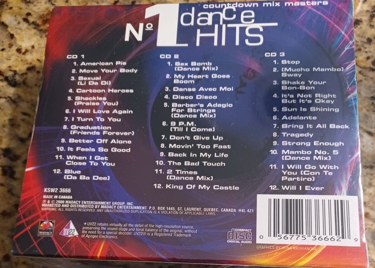 #1 Dance Hits [Madacy] [Box] by Countdown Mix Masters (CD, Nov-2000, 3 ...