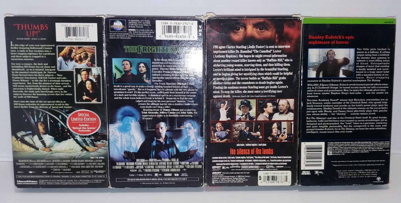 Películas de terror en VHS: The Shinning Silence of the Lambs The ...