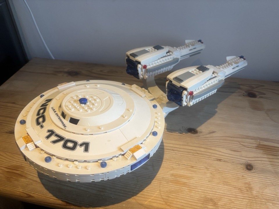 STAR TREK LEGO KRE-O USS ENTERPRISE SET COMPLETE NCC 1701 KIRK MINI ...