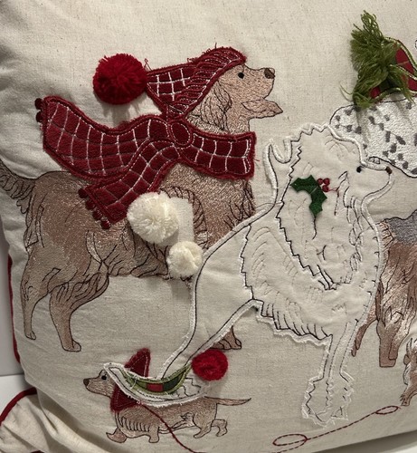 Pier 1 Imports Christmas Dog Pillow Park Avenue Puppies Dogs ...