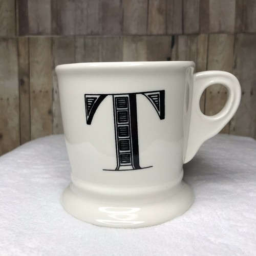 Anthropologie “T” Monogram Mug Initial Letter Coffee Cup Shaving ...