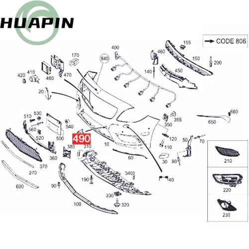 Front Bumper Park Assist Sensor Cover for Mercedes-Benz 2020-2023 A ...