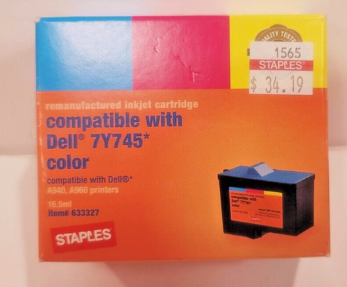 Dell New Color Inkjet Cartridge for Model 7Y745 Staples Branded | eBay