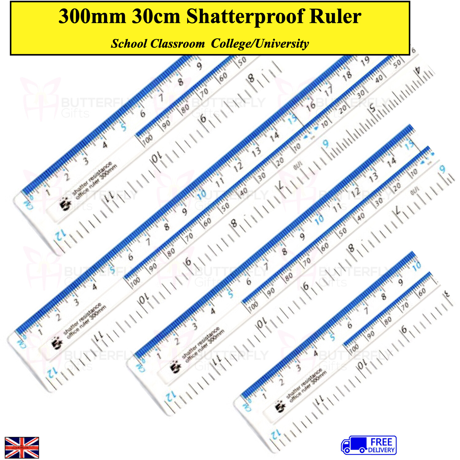 Flexible Bendy Ruler 30cm 300mm Flexi Office School Stationary ...