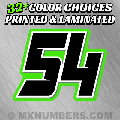 MX Number Plate Decals Sticker 4 COLOR ATV SX BMX Dirt Bike Kart ...