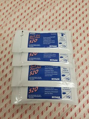 ECOLAB Quik Fill Pour Pak 520 (Professional Strength Glass Cleaner) (4 ...
