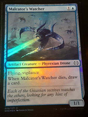 Malcator's Watcher FOIL , Phyrexia AWBO , Near Mint , MTG ,FREESHIPPING ...