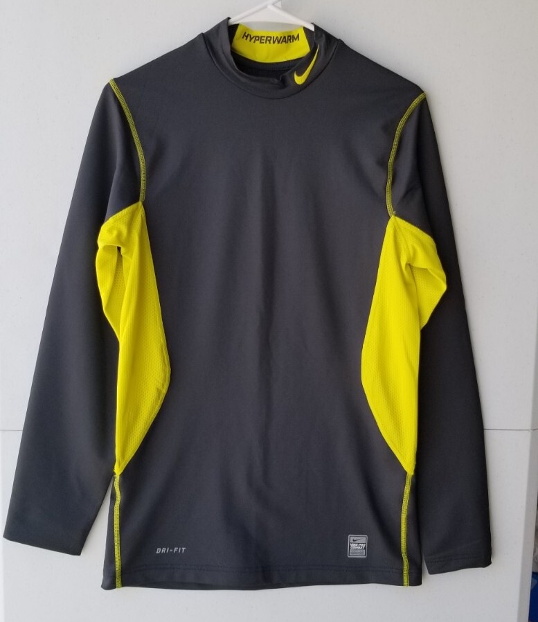 Nike Pro Combat Hyperwarm Dri-Fit Fitted Mens Small Long Sleeve Thermal ...