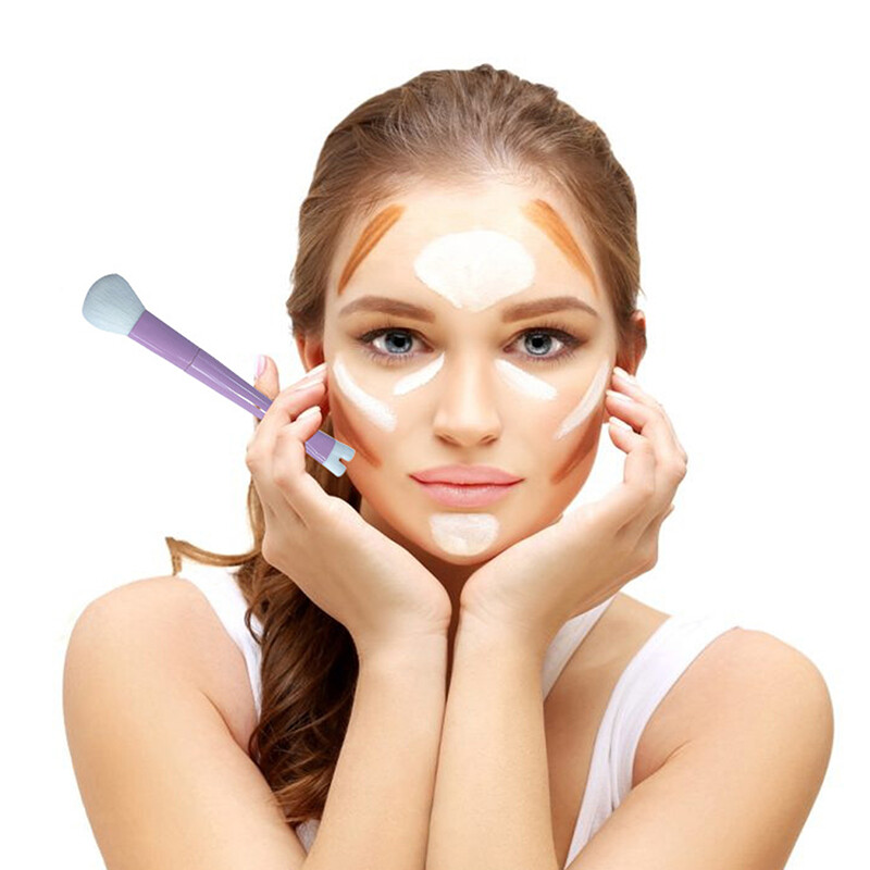 1Pcs U-Shaped Dual-End Brush Tool 2-in-1 Makeup Brush Nose Contour ...