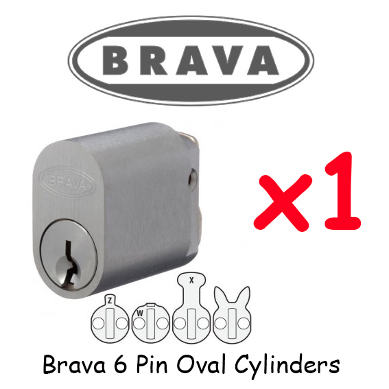 Oval cylinder - 6 PIN - Brava LOCK x1 Lock KEYED ALIKE !!!! | eBay