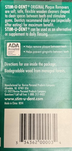 Stim-U-Dent Plaque Removers 6 Packs of 4x25 Picks/Pack (600 Picks ...