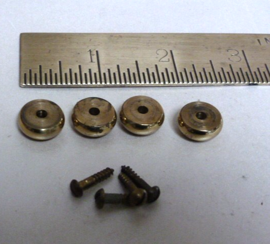 GOOD SET SMALL BRACKET CLOCK SOLID BRASS BUN FEET & SCREWS (Y) | eBay UK